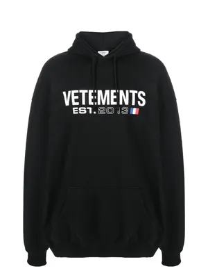 Vetements Logo-print Hoodie - Black