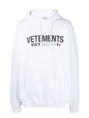 Vetements Logo-print Hoodie - White