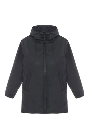 Rains Lohja Long Hooded Jacket - Black