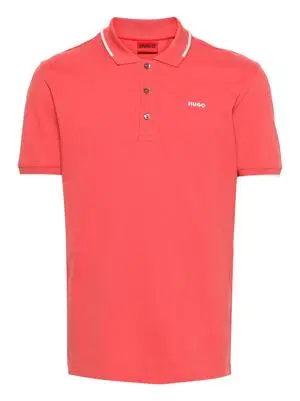 Hugo Logo-appliqué Piqué Polo Shirt - Red