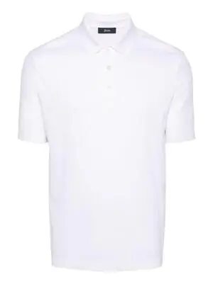Herno Knitted Cotton Polo Shirt - White