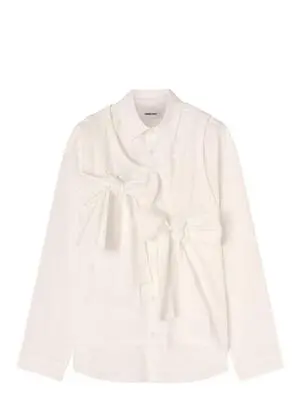AMBUSH Bow-embellished Cotton Shirt - White