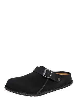 BIRKENSTOCK Lutry Premium Suede Clogs - Black