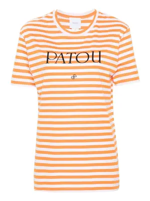 PATOU Logo-print Striped T-shirt - Orange