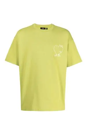 FIVE CM Heart-print Cotton T-shirt - Green
