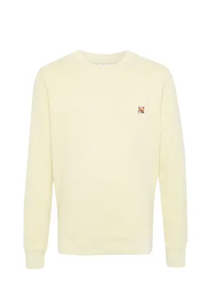 Maison Kitsuné Fox-patch Cotton Sweatshirt - Yellow