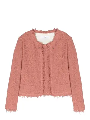 IRO PARIS Shavani Fringed-edge Knitted Jacket - Pink