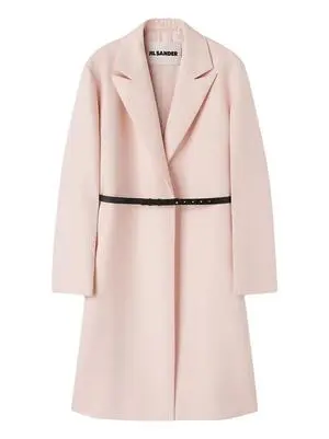 JIL SANDER Belted Peak-lapel Coat - White