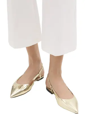 Theory Slingback Flat - Light Gold