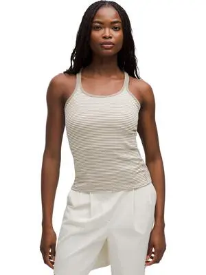 Lululemon Hold Tight Thin Strap Racerback Tank Top - Minute Stripe Light Ivory Sheer Oak