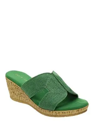 DAVID TATE David Tate Vibe Wedge Slide Sandal Green