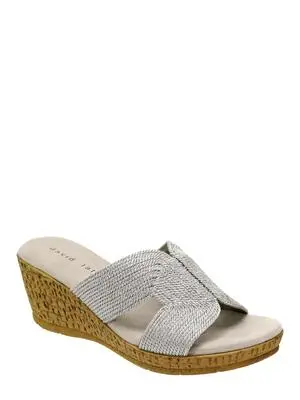 DAVID TATE Vibe Wedge Slide Sandal - Silver