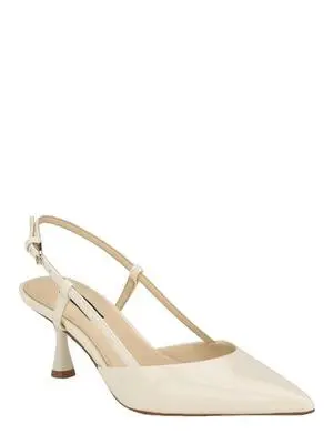 Nine West Rhonda Slingback Pumps - Ivory Patent
