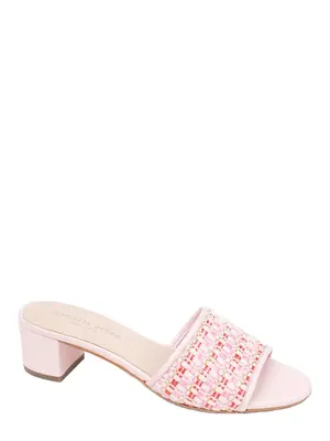 PATRICIA GREEN Patricia Green Harper Raffia Slide Sandal Blush Pink
