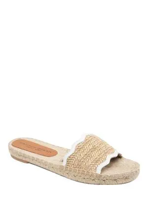PATRICIA GREEN Patricia Green Emma Raffia Slide Sandal White/natural