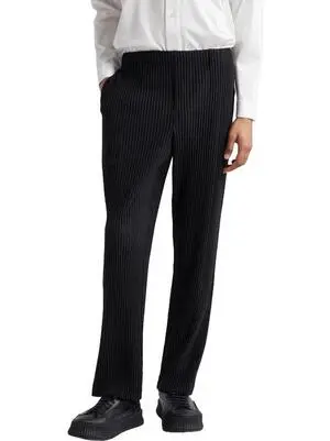ISSEY MIYAKE Homme Plissé Issey Miyake Pleated Straight Leg Tailored Trousers