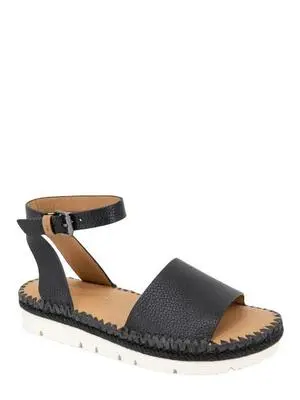 Gentle Souls By Kenneth Cole Lucille Platform Sandals - Black Leather