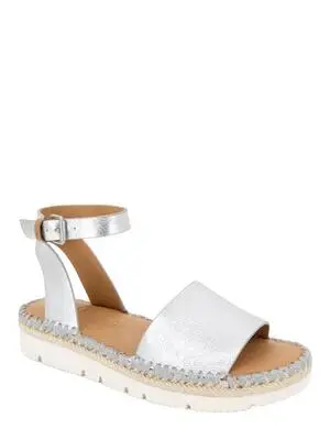 Gentle Souls By Kenneth Cole Lucille Platform Sandals - Silver Leather
