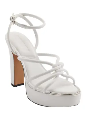 Dkny Ankle Strap Platform Sandal - Bright White