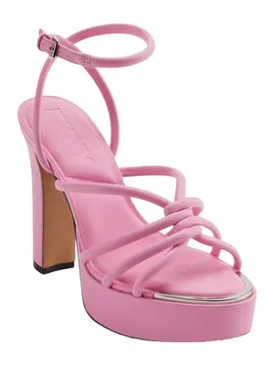 Dkny Ankle Strap Platform Sandal - Flamingo