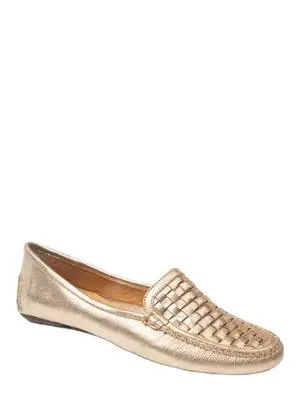 PATRICIA GREEN Kelly Woven Driving Loafer - Gold