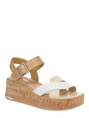 Franco Sarto Tilly Platform Wedge Sandals - White Multi