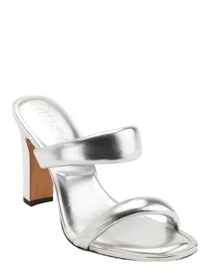 Dkny Metallic Strappy Sandals - Silver