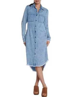WASH LAB DENIM Midi Shirtdress - Juneau Blue