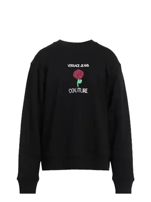 Versace Embroidered French Terry Sweatshirt - Black