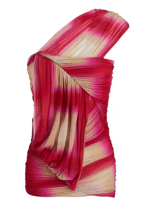 Rick Owens One-shoulder Printed Top - Magenta