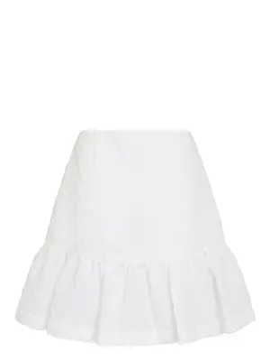 Simone Rocha Ruffled Cloqué Mini Skirt - White
