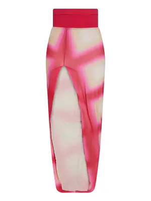 Rick Owens Printed Stretch-cupro Maxi Skirt - Fuchsia