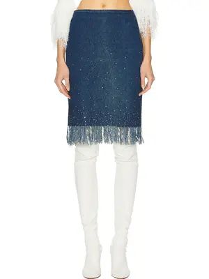 FENDI Fendi Denim Fringe Skirt