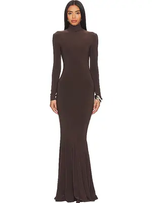 Norma Kamali Fishtail Gown - Chocolate