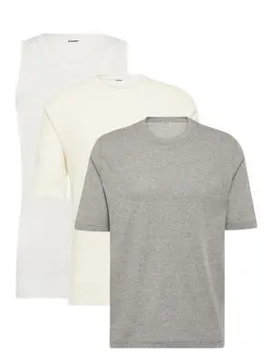 JIL SANDER Set Of 3 Cotton Jersey Tops - Neutrals