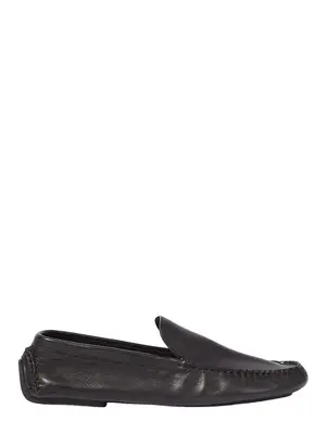 THE ROW Lucca Leather Loafers - Black