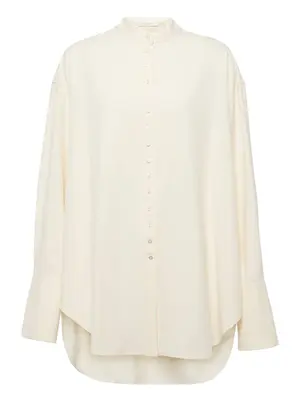 THE ROW Grandad Oversized Silk Shirt - White