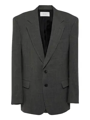 THE ROW Phil Oversized Virgin Wool Blazer - Grey
