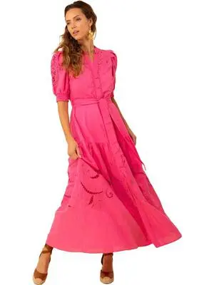 Hale Bob Ruth Linen Maxi Dress - Pink