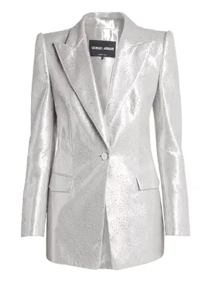 Giorgio Armani Crystal Embellished Blazer - Silver