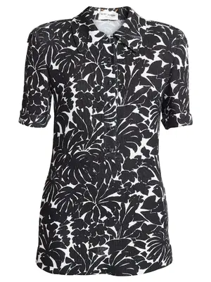 Saint Laurent Palm Print Mini Dress - Jade Noir