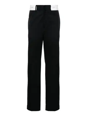 Palm Angels Contrasting Waistband Tapered Trousers - Black