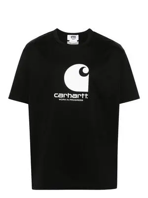 Junya Watanabe X Carhartt Logo-print Cotton T-shirt - Black