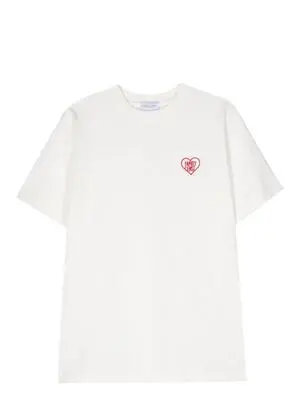 FAMILY FIRST Embroidered-logo Cotton T-shirt - White