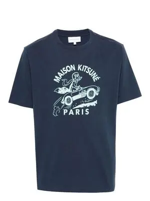 Maison Kitsuné Racing Fox Cotton T-shirt - Blue