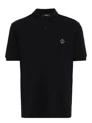 Herno Logo-embroidered Piqué Polo Shirt - Blue