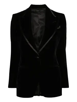 TOM FORD Single-breasted Velvet Blazer - Black