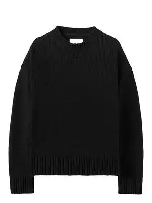 JIL SANDER Crew-neck Knitted Jumper - Black