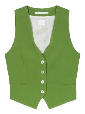 MERCI Shantung Buttoned Vest - Green