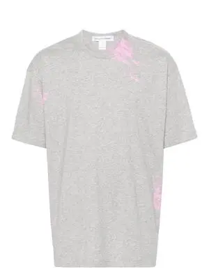 Comme Des Garçons Paint Splatter-detail T-shirt - Grey